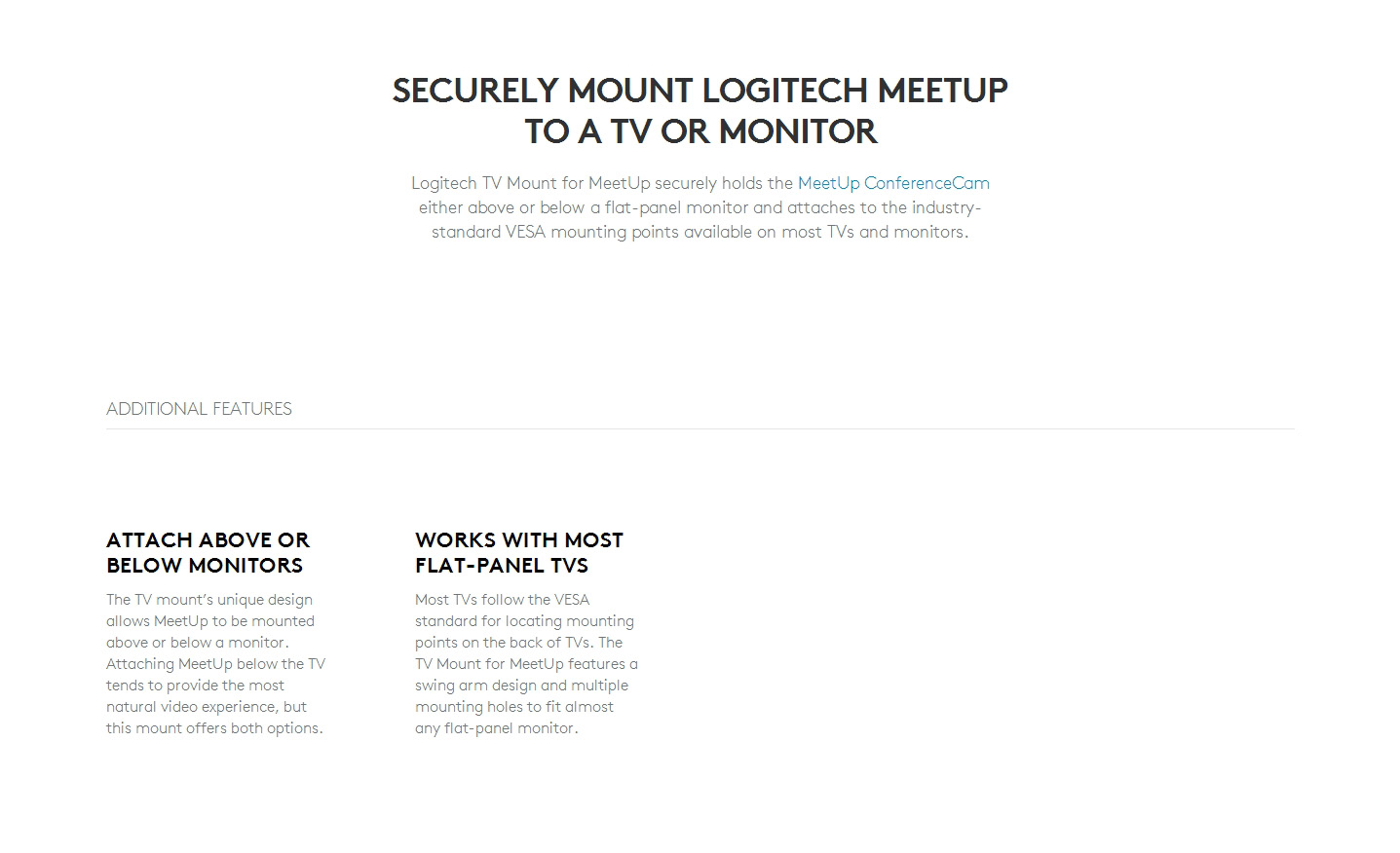 Logitech MeetUp TV Mount | BPC Technology