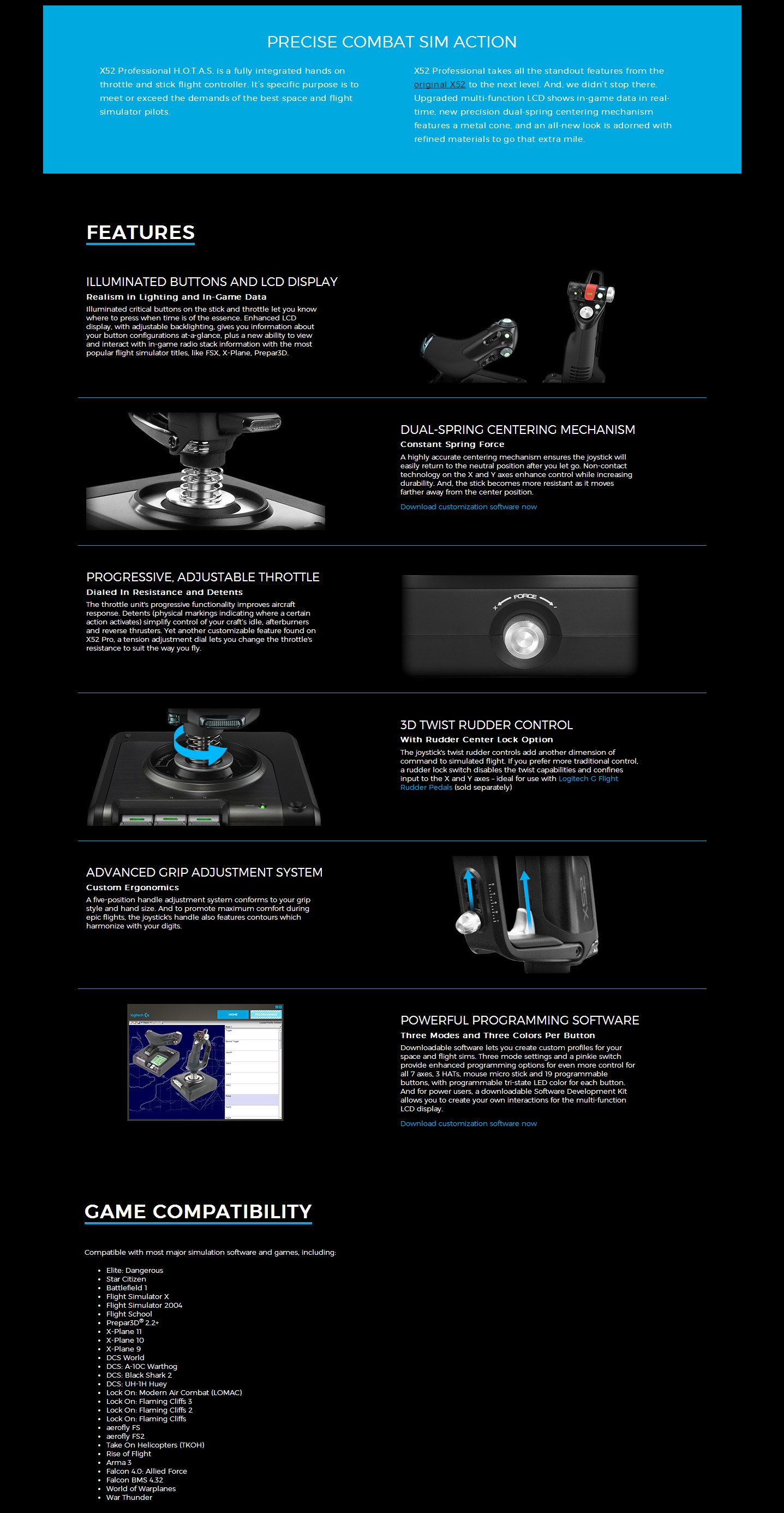 Logitech G X52 PRO HOTAS Flight Control System | BPC Technology