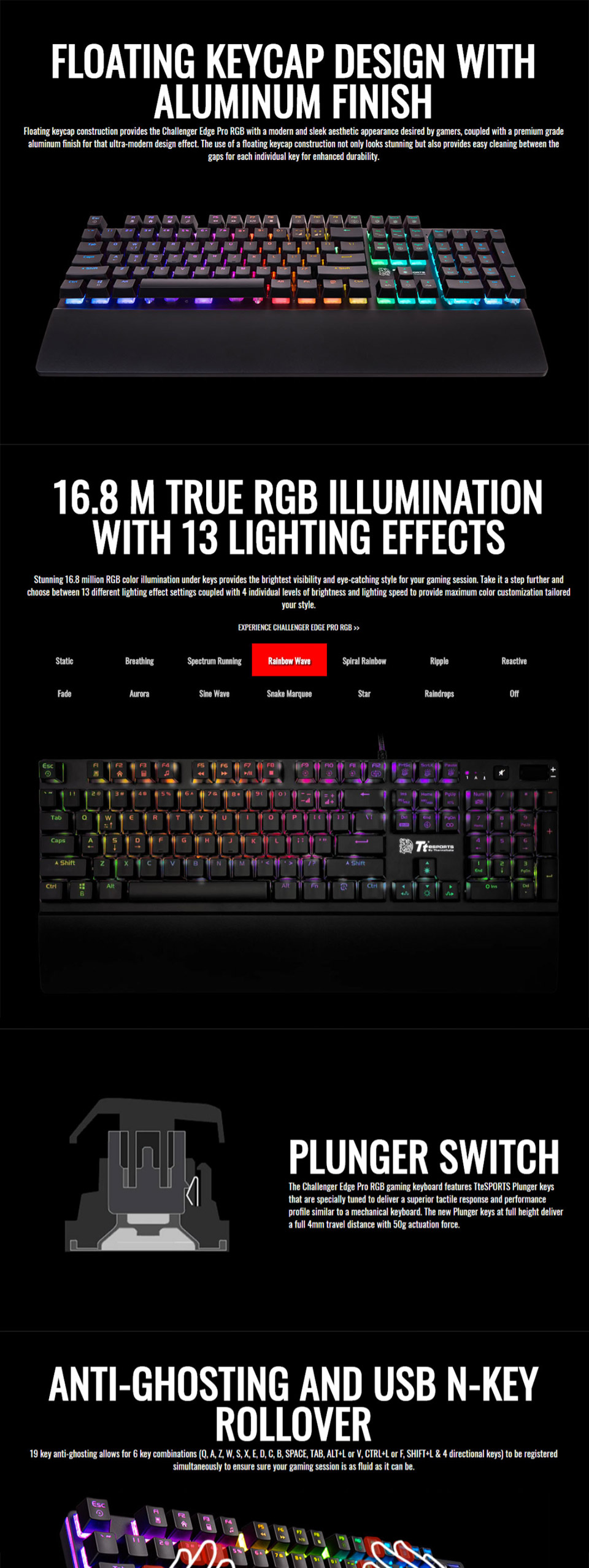 Thermaltake eSPORTS Challenger Edge Pro RGB Gaming Keyboard | BPC ...