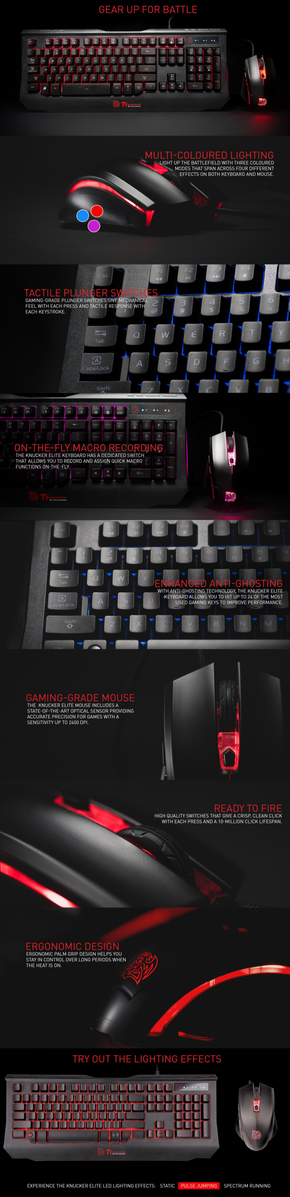 Thermaltake Knucker Elite Multicolour Gaming Keyboard and Mouse Combo ...