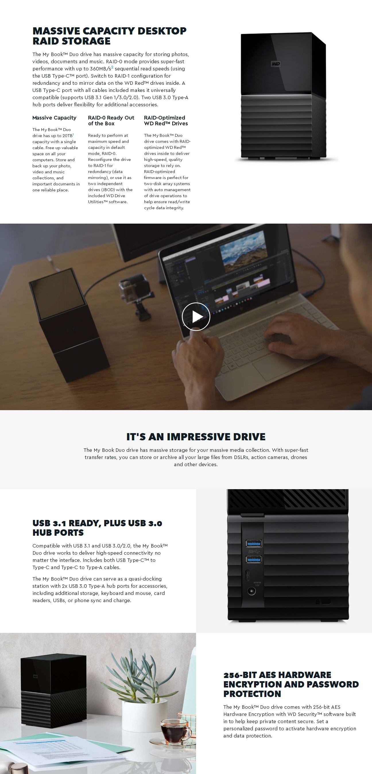 My Book Duo 20TB Desktop RAID External Hard Drive USB 3.1 Gen2 - Black ...